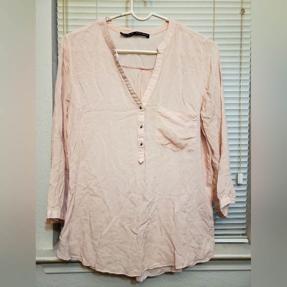 Zara | Tops | Sara Basic Blouse | Poshmark